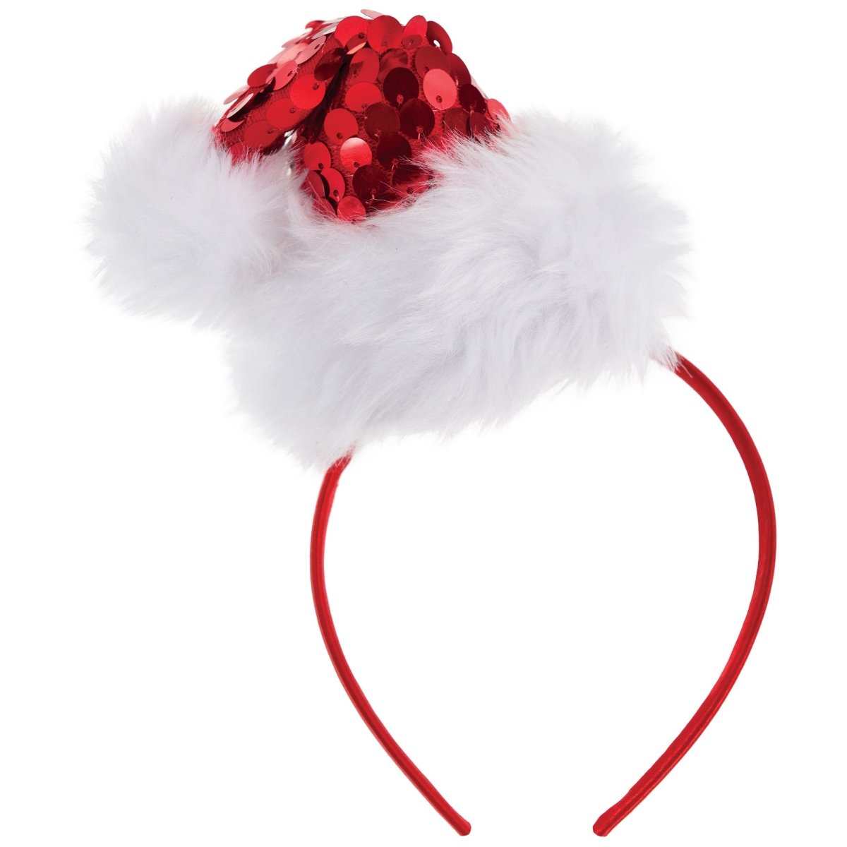 Red Sequined Santa Headband | Party Expert
