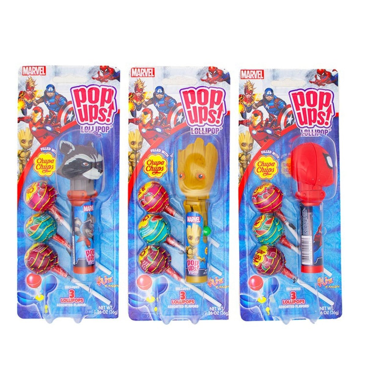 Avengers Pops Ups Blister, 36g, Assortment, 1 Count | Party Expert