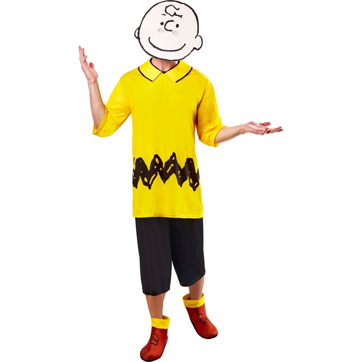 Peanuts Charlie Brown Costume for Adults, Yellow Shirt | Party Expert