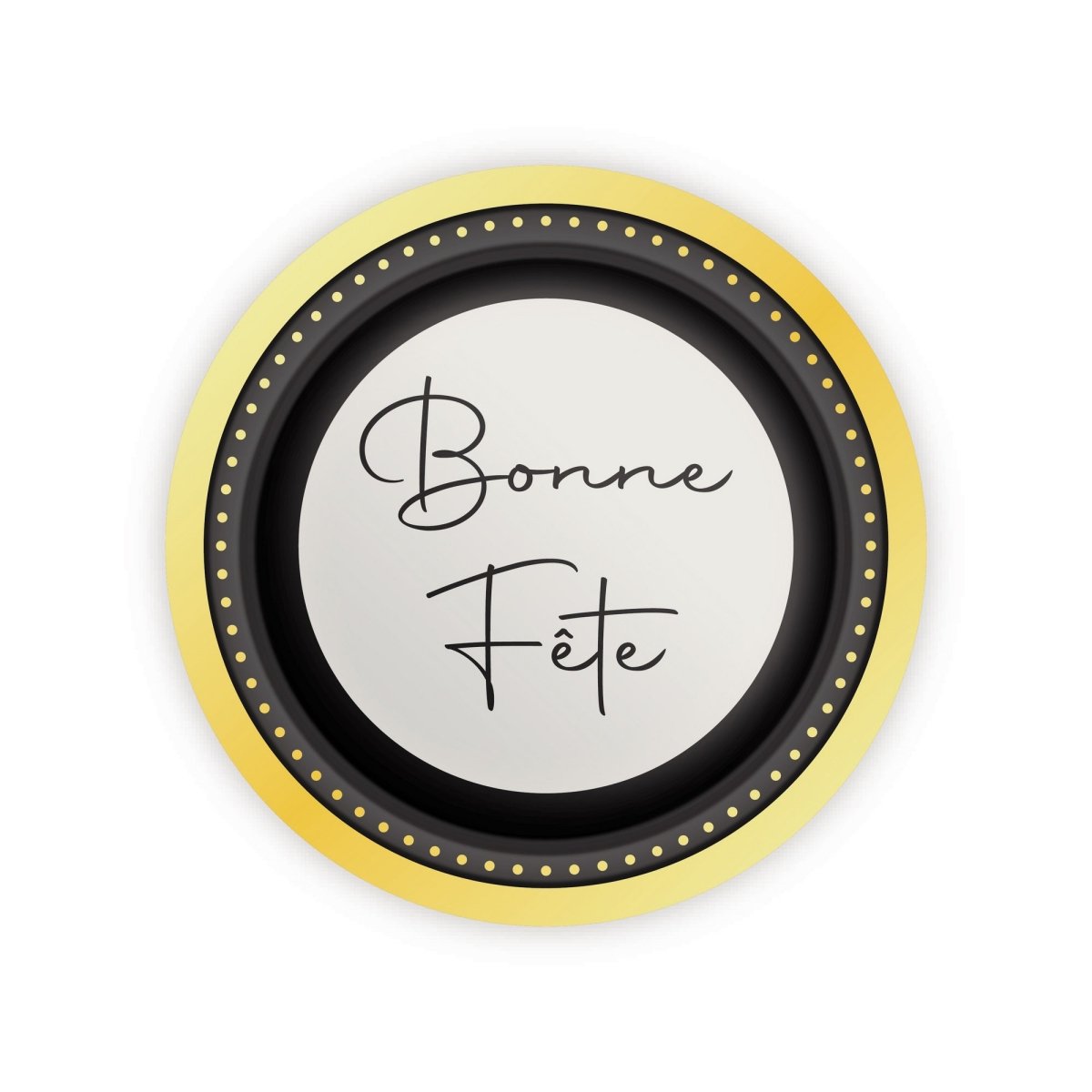 Grandes assiettes rondes Bonne Fête Célébration en Or | Party Expert