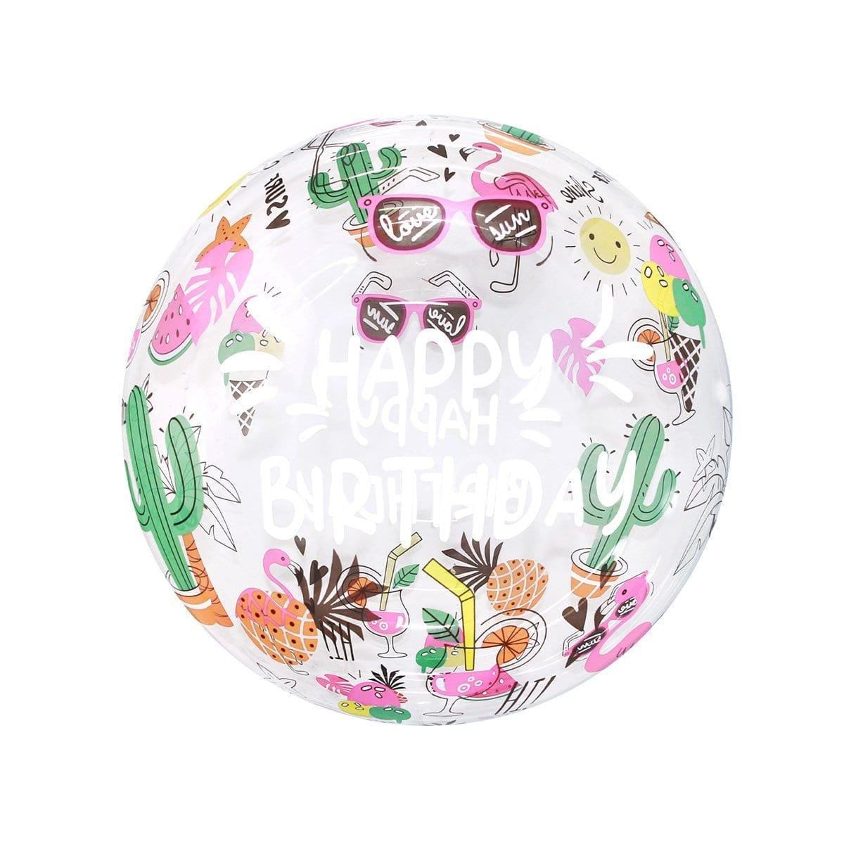 Ballon bulle HD ambiance estivale 20 Pouces Party Expert