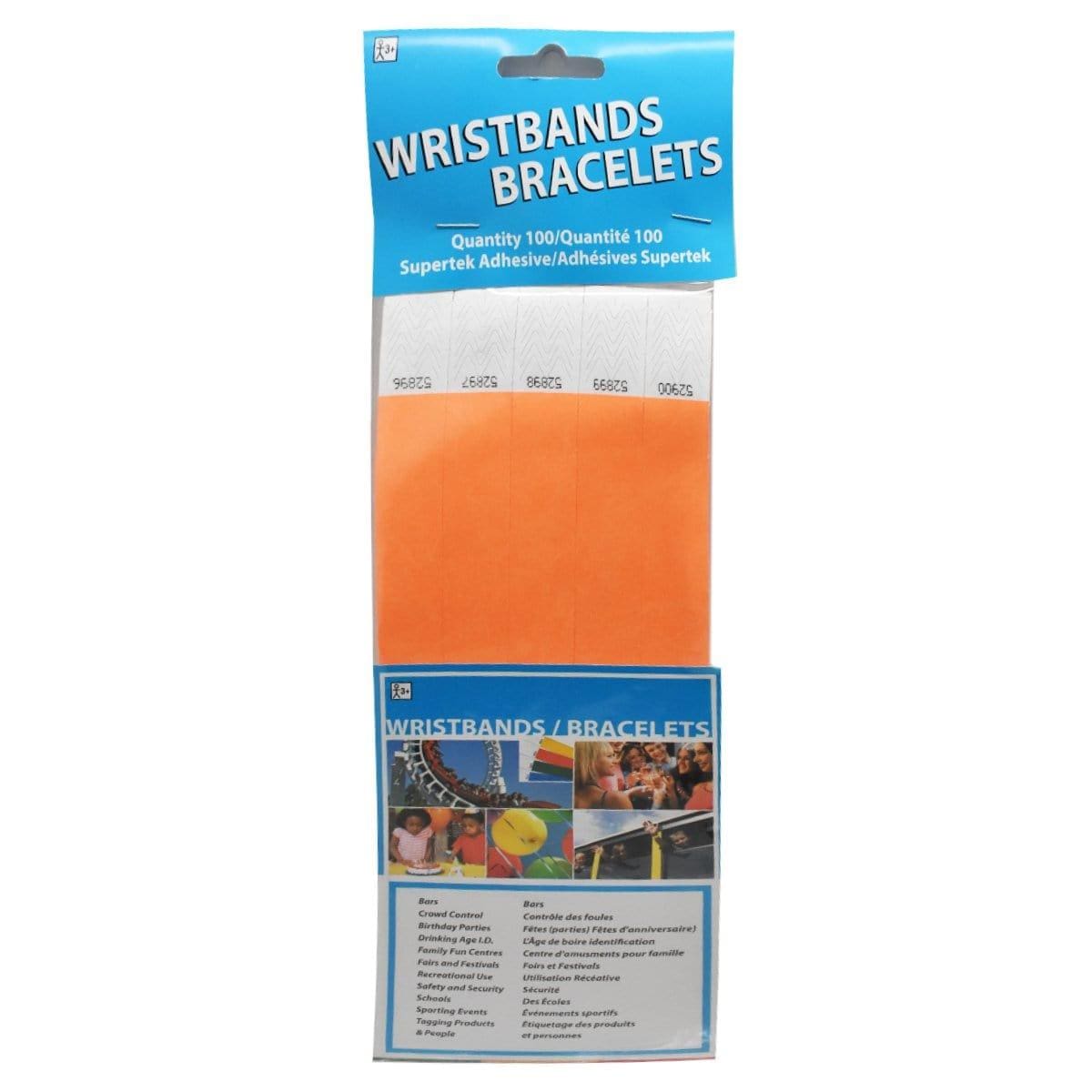 Wristband Supertek 3/4in Neon Orange 100 Pkg. – Party Expert