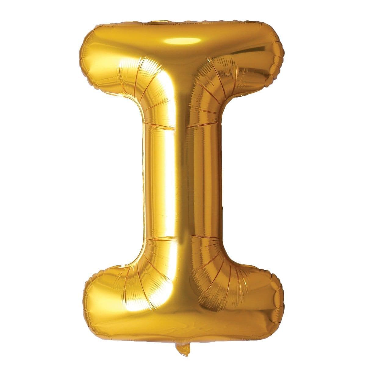 Gold Letter I Foil Balloon, 40 Inches | Party Expert