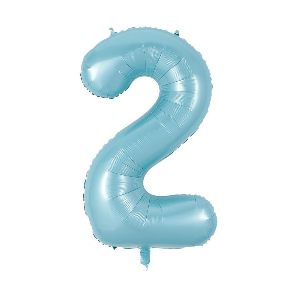 Pastel Blue Number 2 Foil Balloon, 40 Inches | Party Expert
