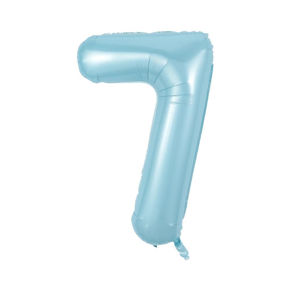 Pastel Blue Number 7 Foil Balloon, 40 Inches | Party Expert