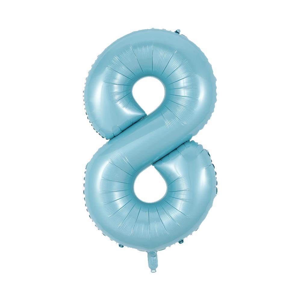Pastel Blue Number 8 Foil Balloon, 40 Inches | Party Expert