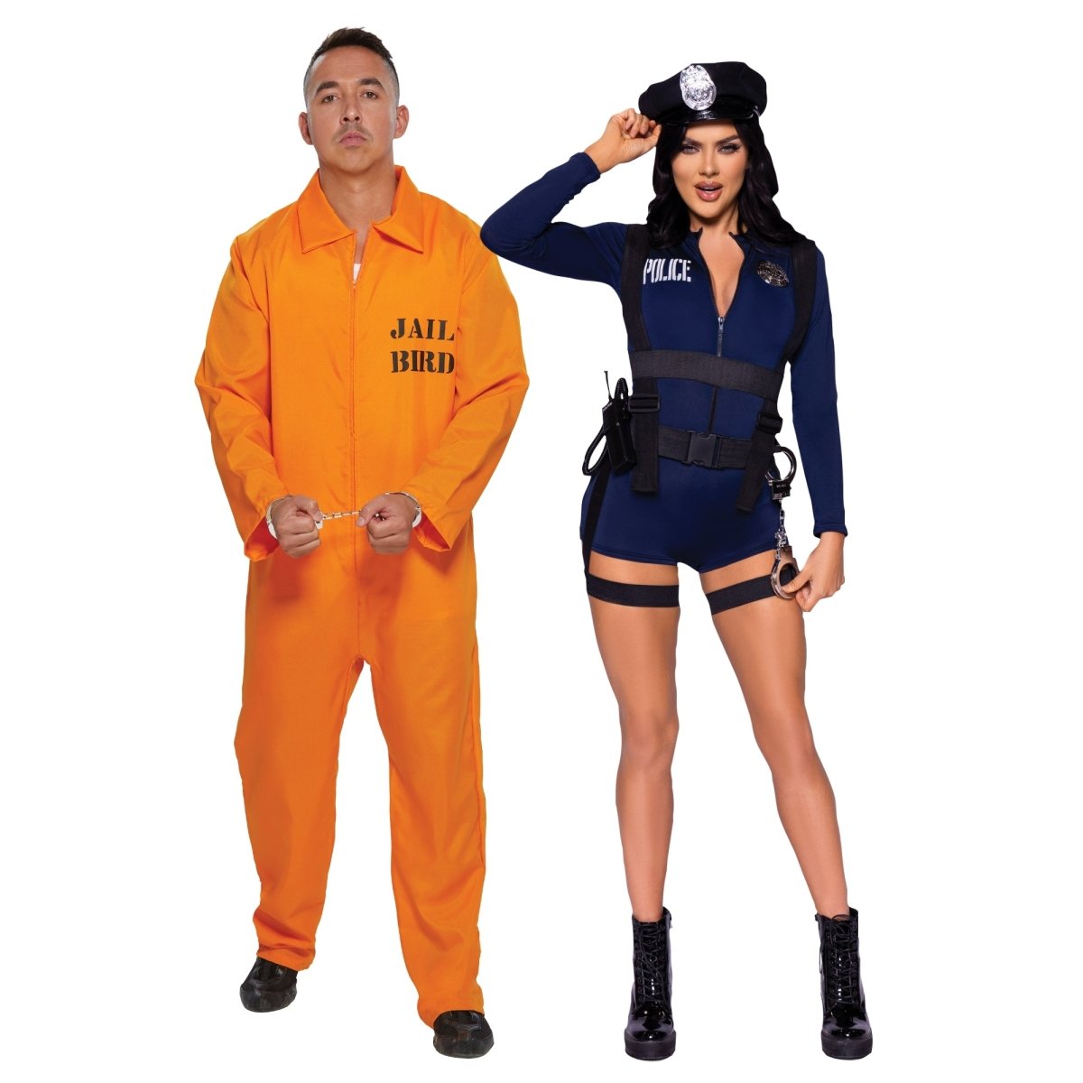 BUNDLE - COUPLE COSTUME - Police Officer and Inmate – Party Expert