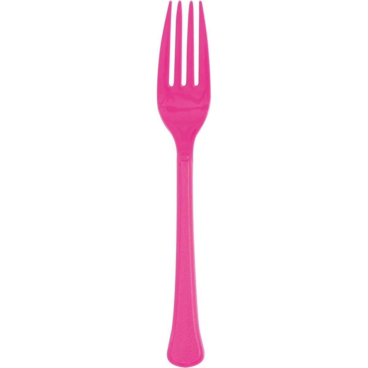 Neon Pink Plastic Forks, 20 Count | Party Expert