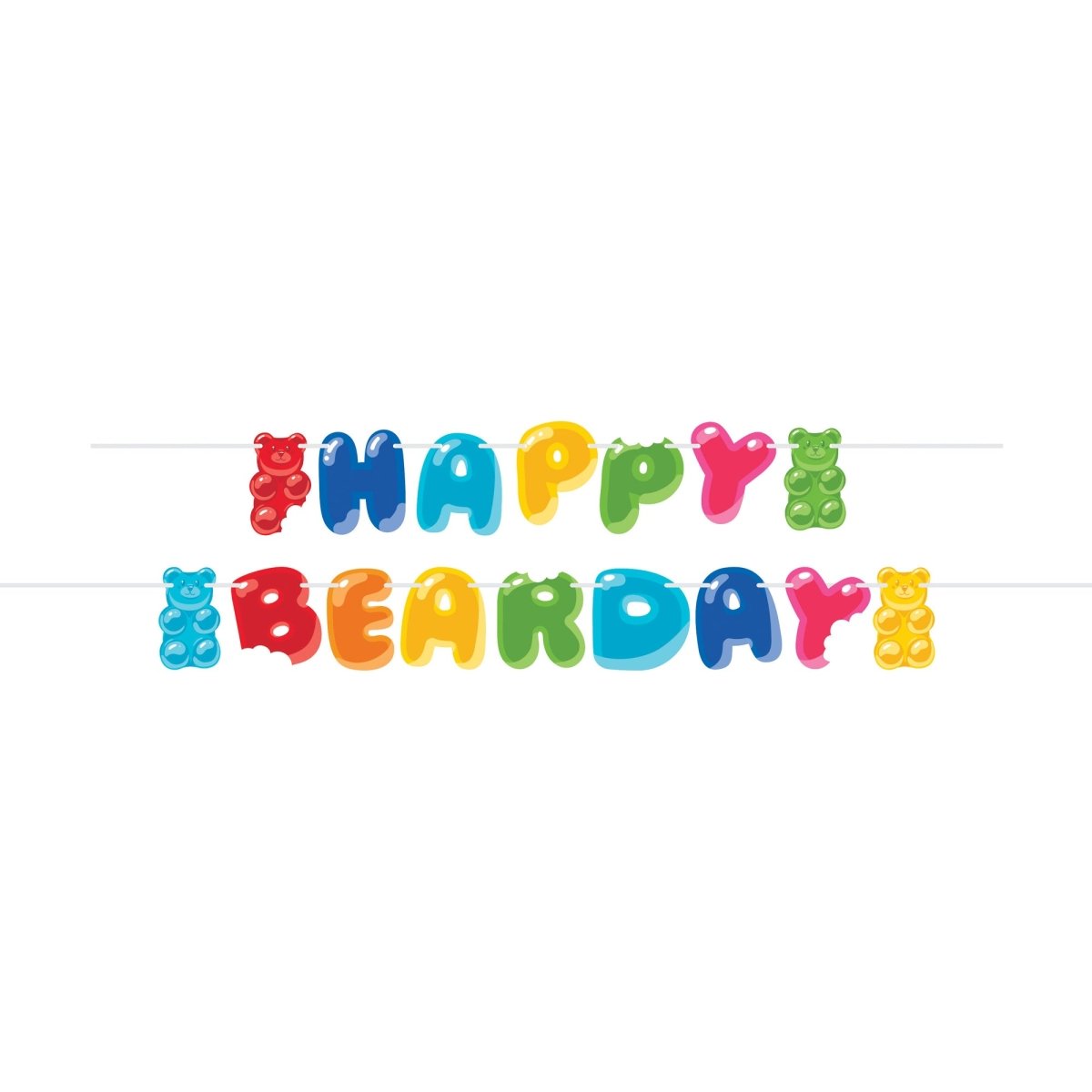 Gummy Bear Bash 'Happy Birthday' Paper Banner, 2 Count | Party Expert