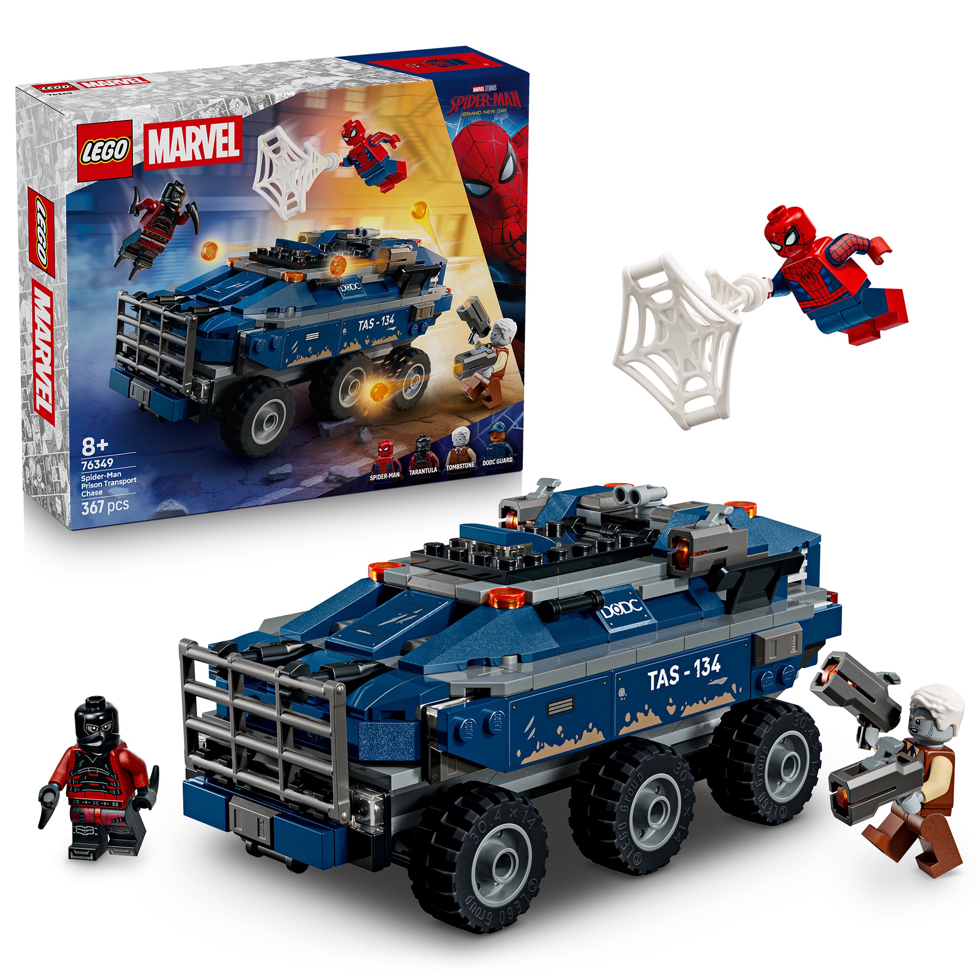 LEGO Marvel Spider-Man Prison Transport Chase, 76349, 367 Pieces ...