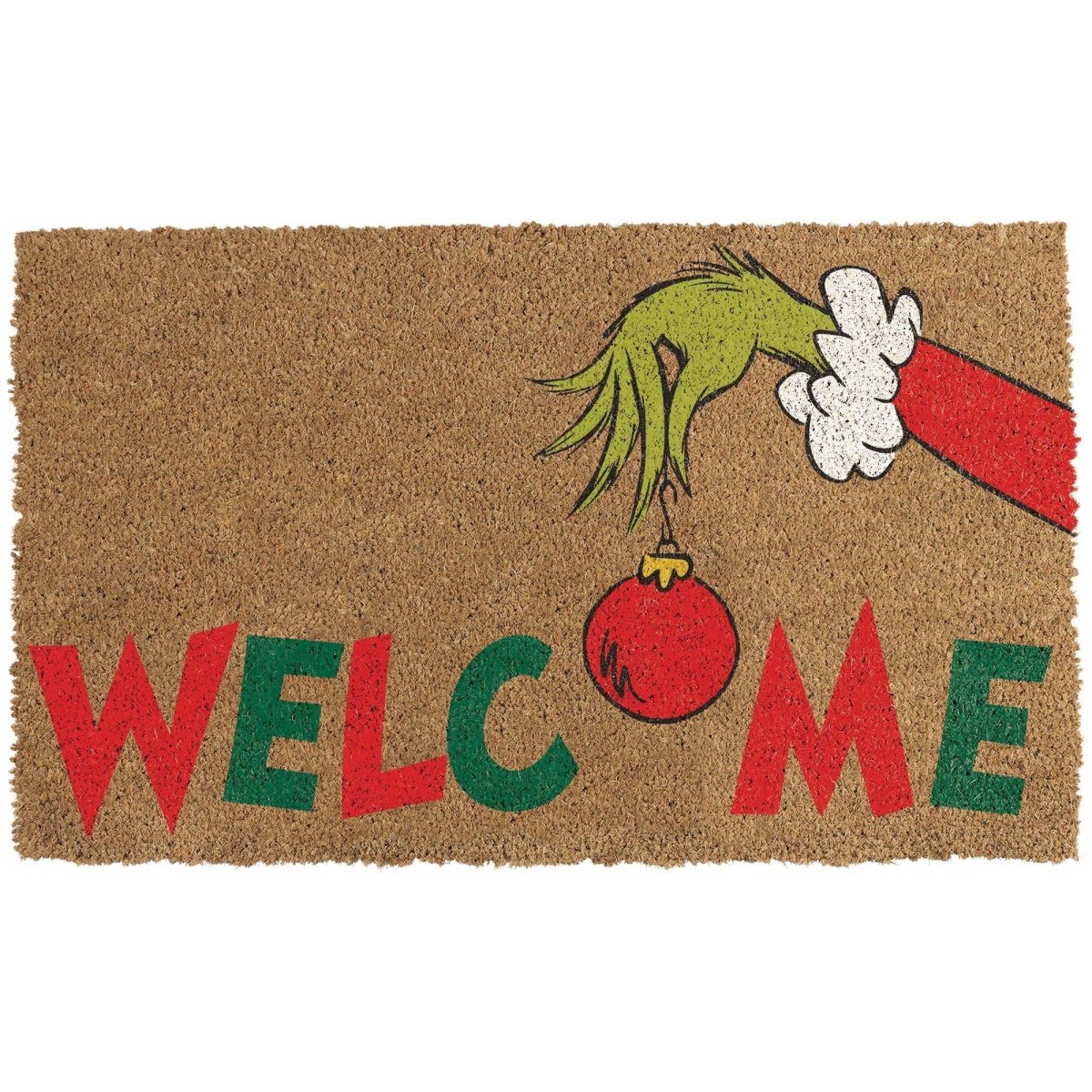 The Grinch "Welcome" Doormat Decoration, 17 x 29 Inches | Party Expert