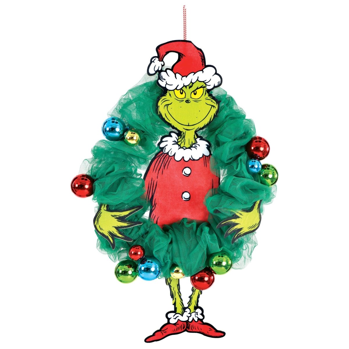 The Grinch Wreath, 30 Inches, 1 Count | Party Expert