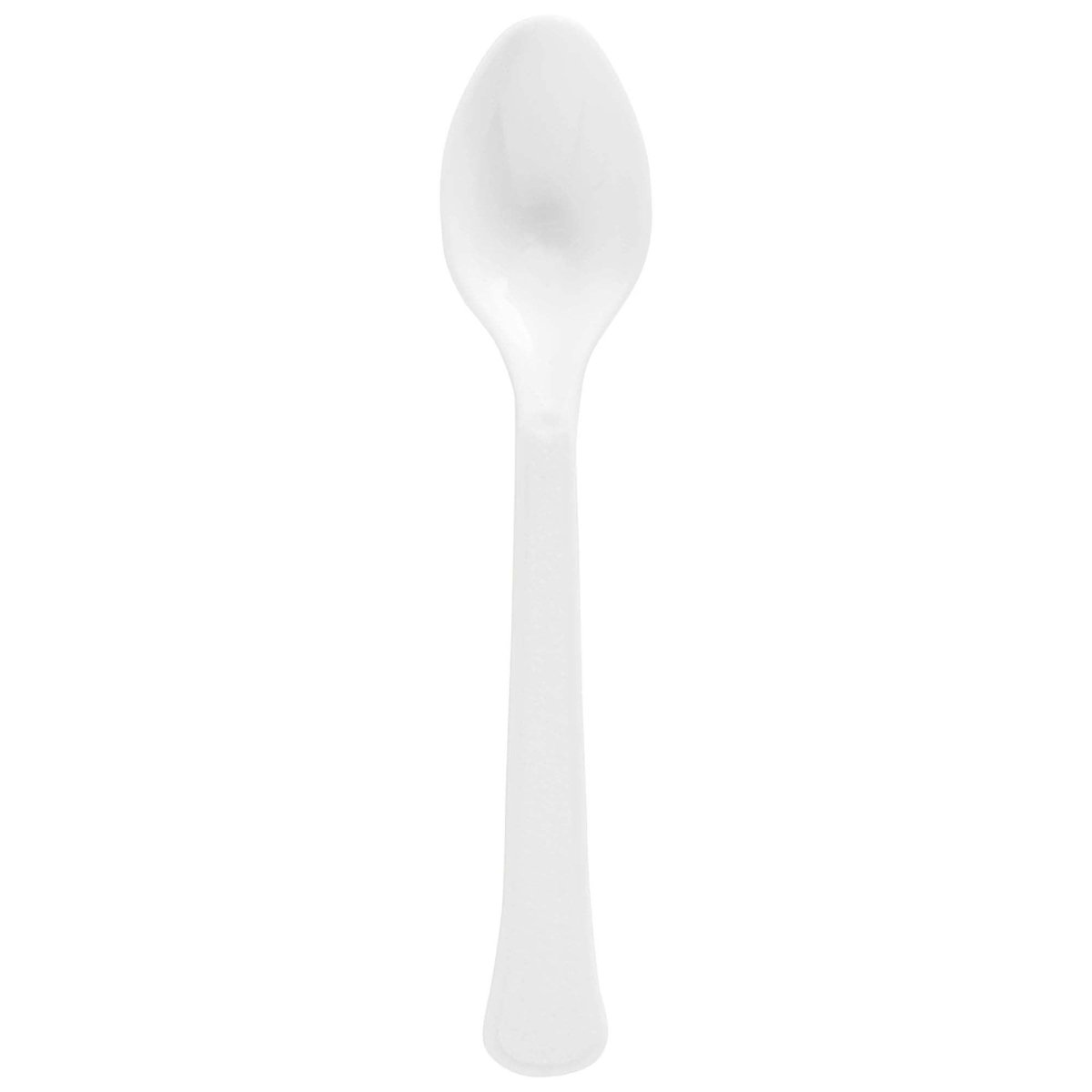 Frosty White Plastic Spoons, 20 Count | Party Expert