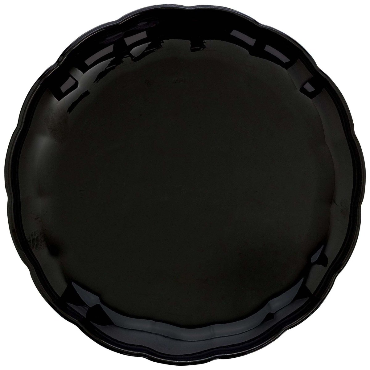 Grand plateau rond avec bord festonné, noir, 12 pouces | Party Expert