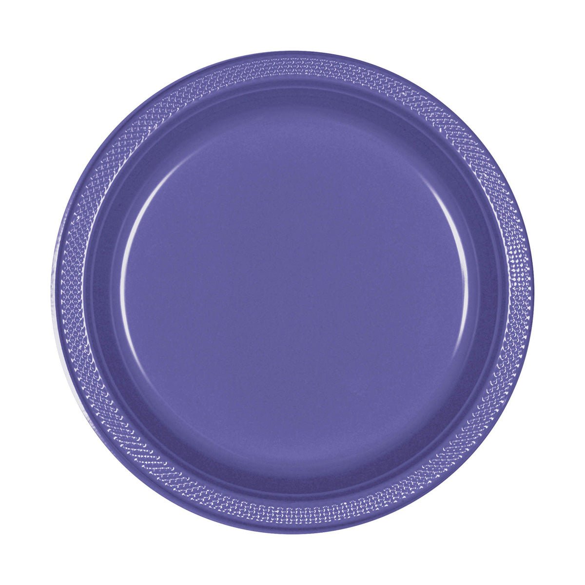 New Purple Small Round Dessert Plastic Plates, 7 Inches | Party Expert