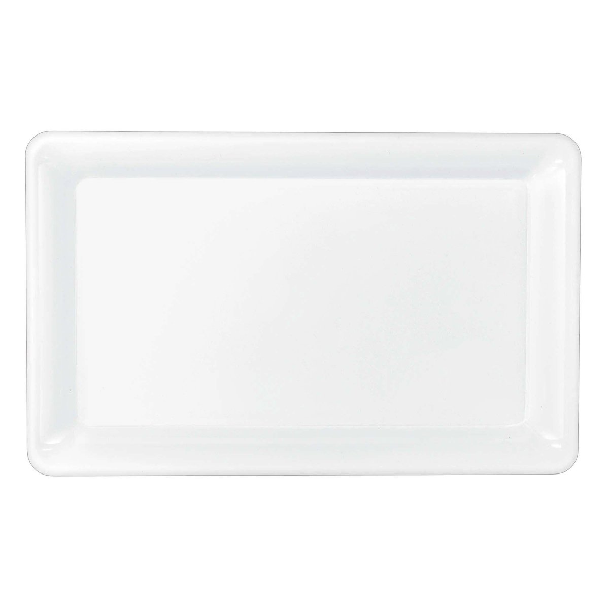Plateau en plastique recyclable blanc, 11 x 18 pouces | Party Expert