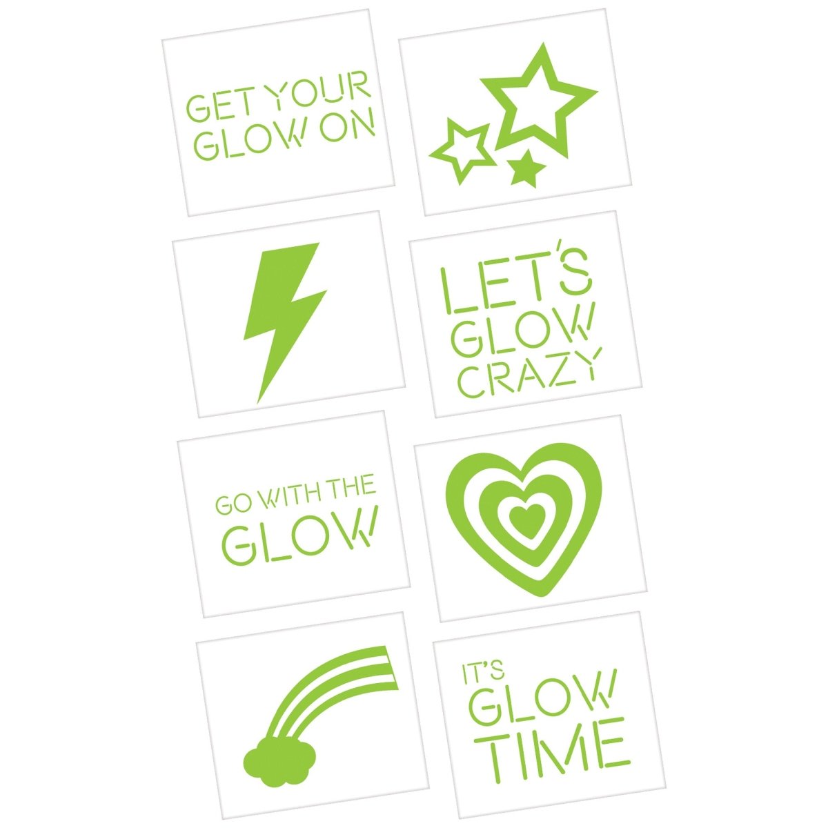 Let's Glow Crazy Temporary Tattoo Favors, 8 Count | Party Supplies ...
