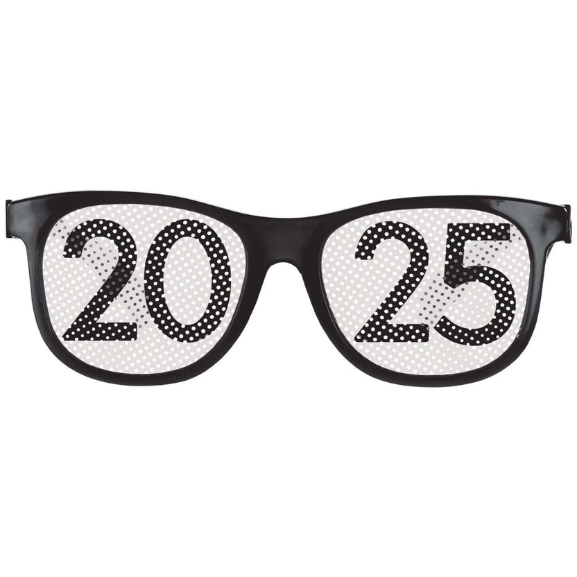 GRAD 2025 Black Glasses, 1 Count | Party Expert