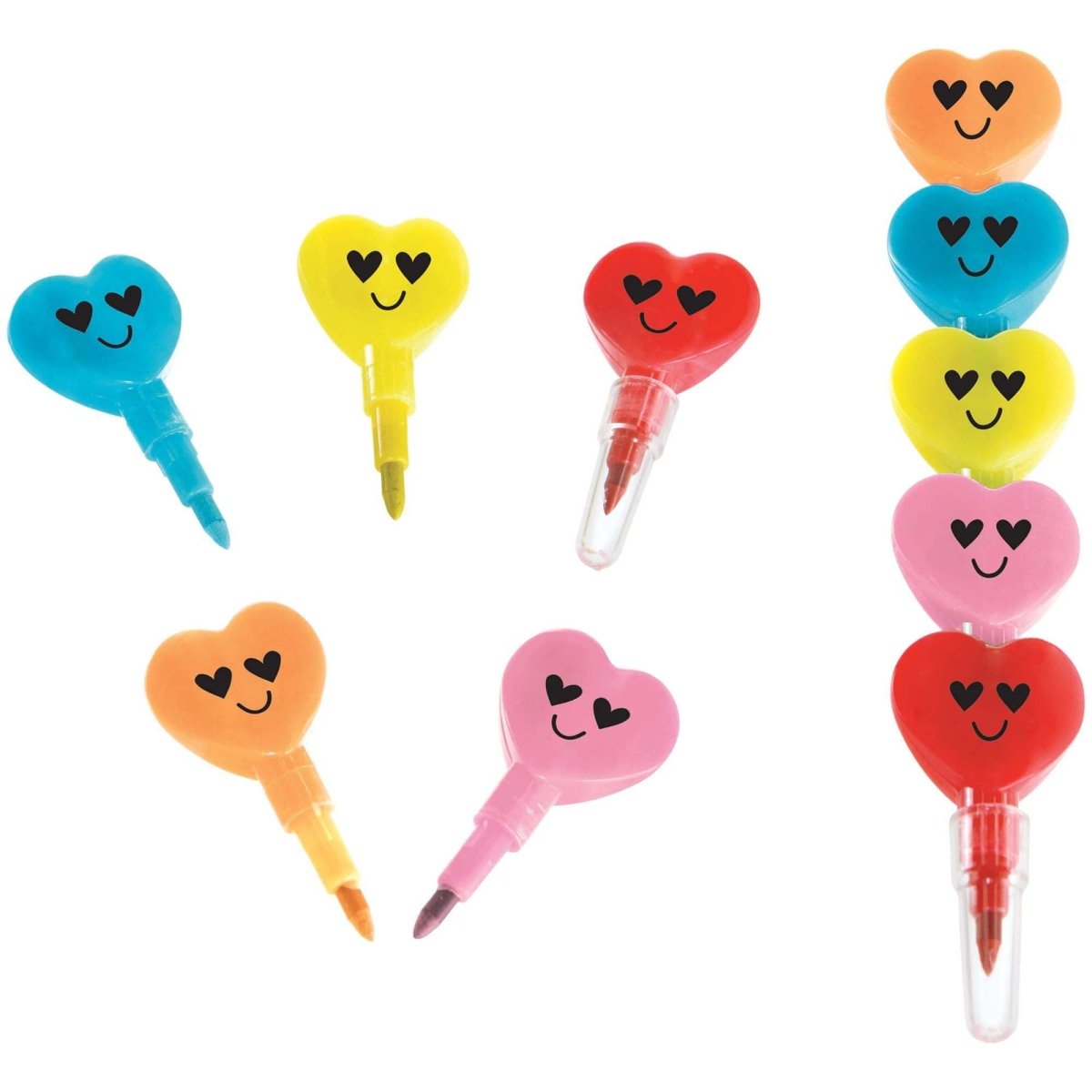 Valentine's Day Stacking Hearts Crayons, 5 Count | Party Expert