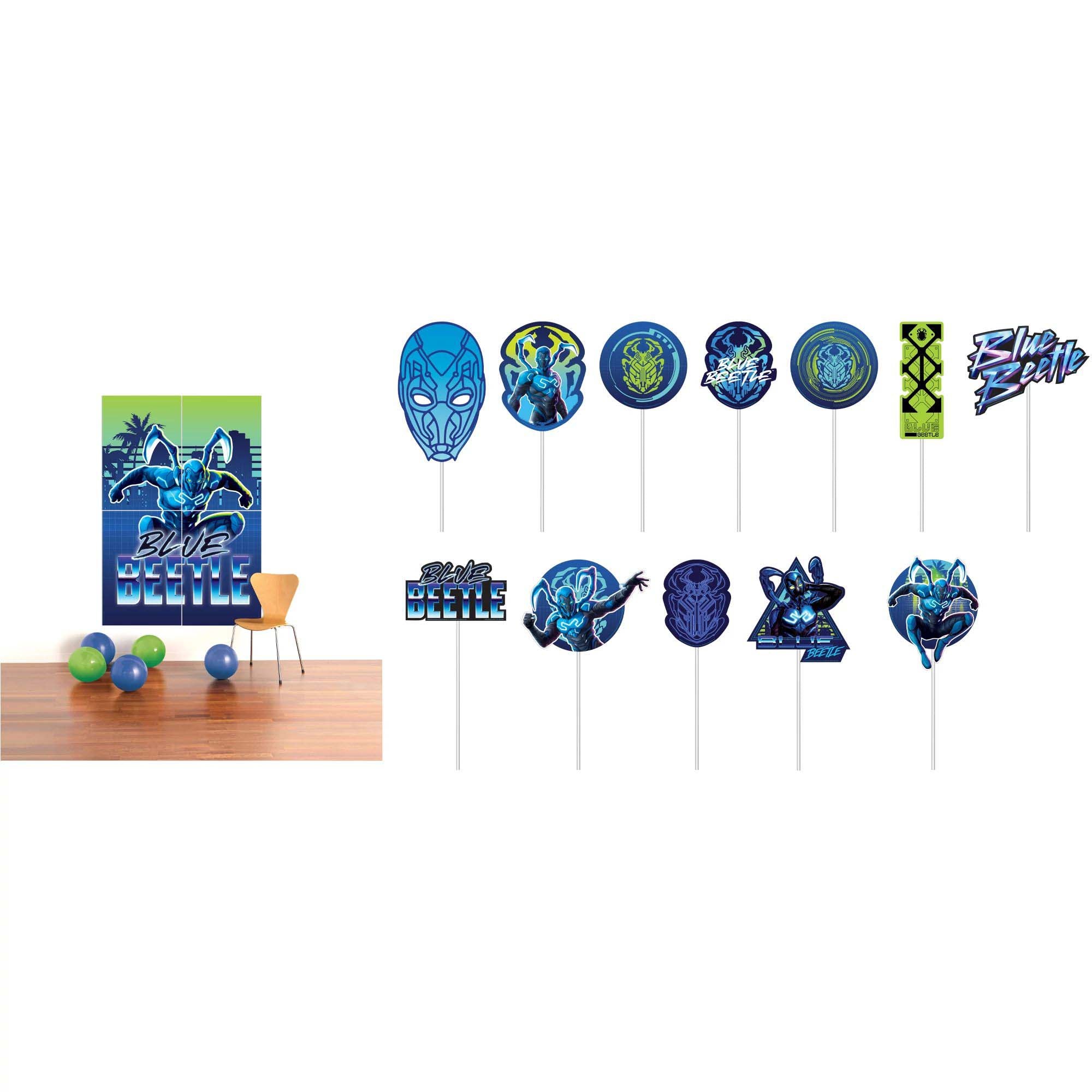 DC Blue Beetle Birthday Scene Setter with Props | Party Supplies ...