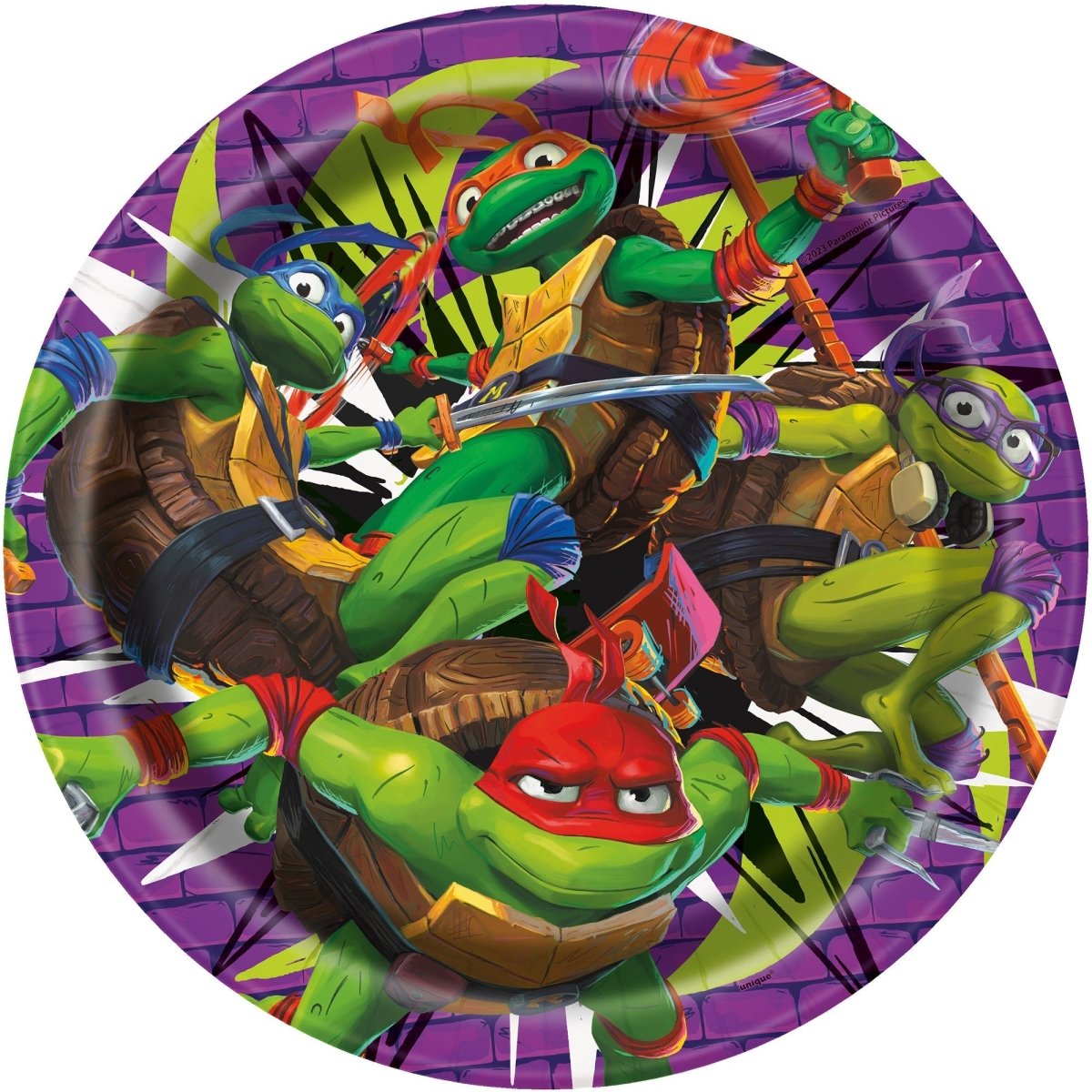 Ninja Turtles: Mutant Mayhem Large Round Paper Plates | Party Supplies ...