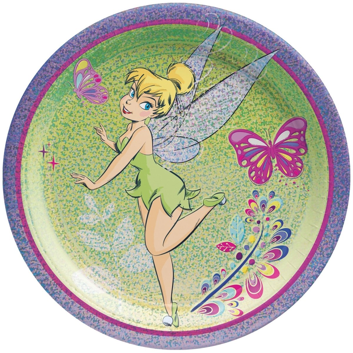 Tinker Bell Birthday Small Round Dessert Paper Plates | Party Supplies ...