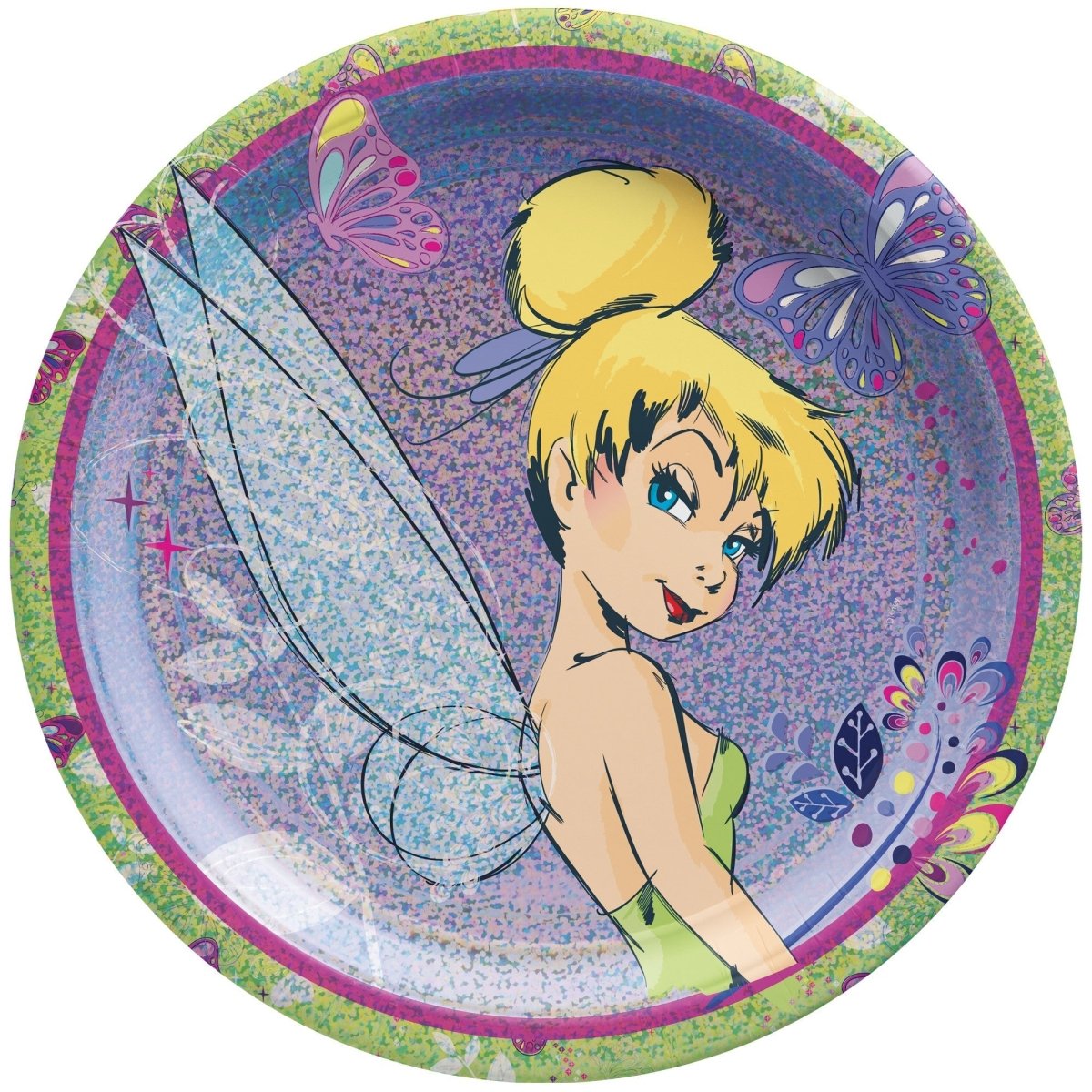 Tinker Bell Birthday Large Round Lunch Paper Plates | Party Supplies ...