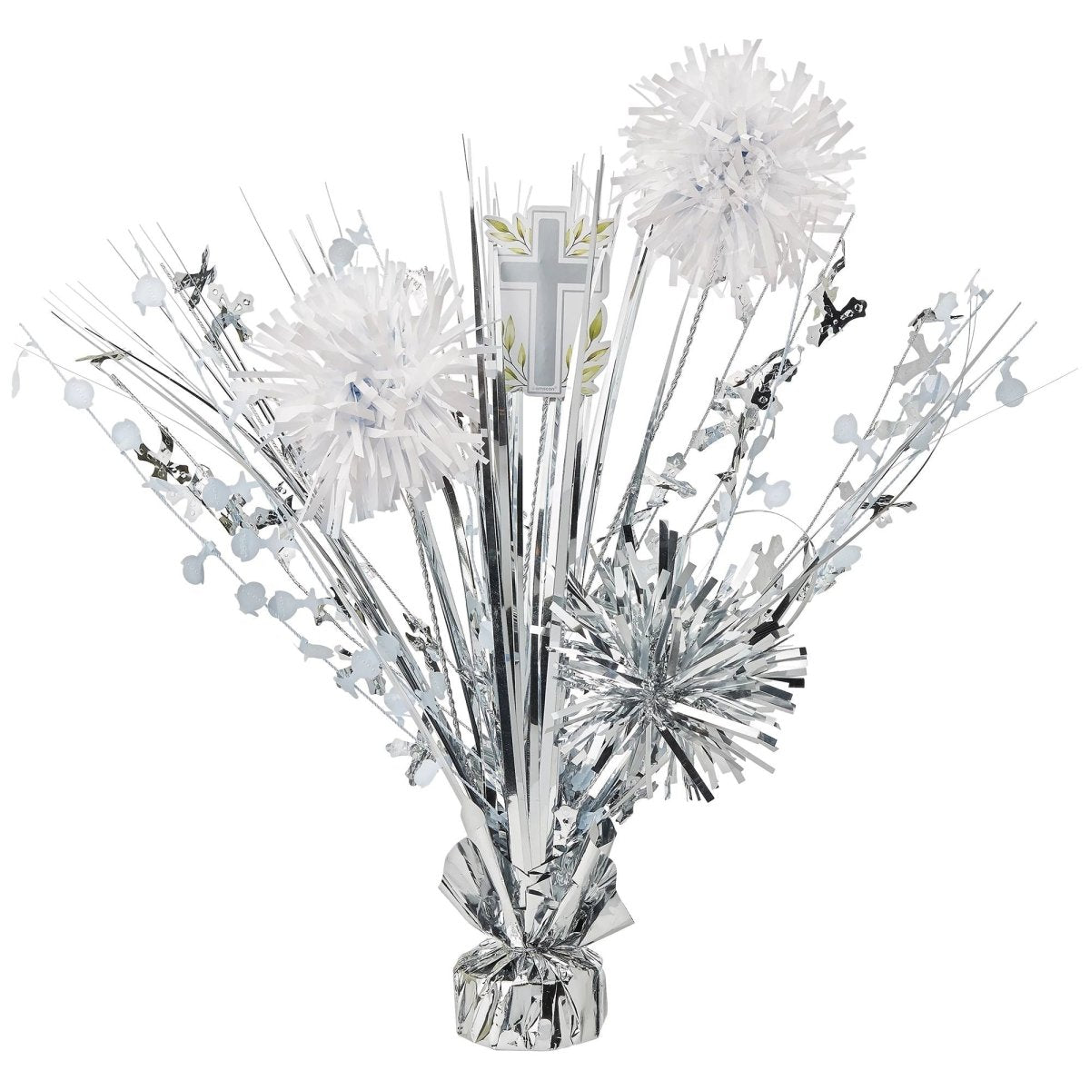 Silver First Communion Table Centerpiece, 18 Inches | Party Expert