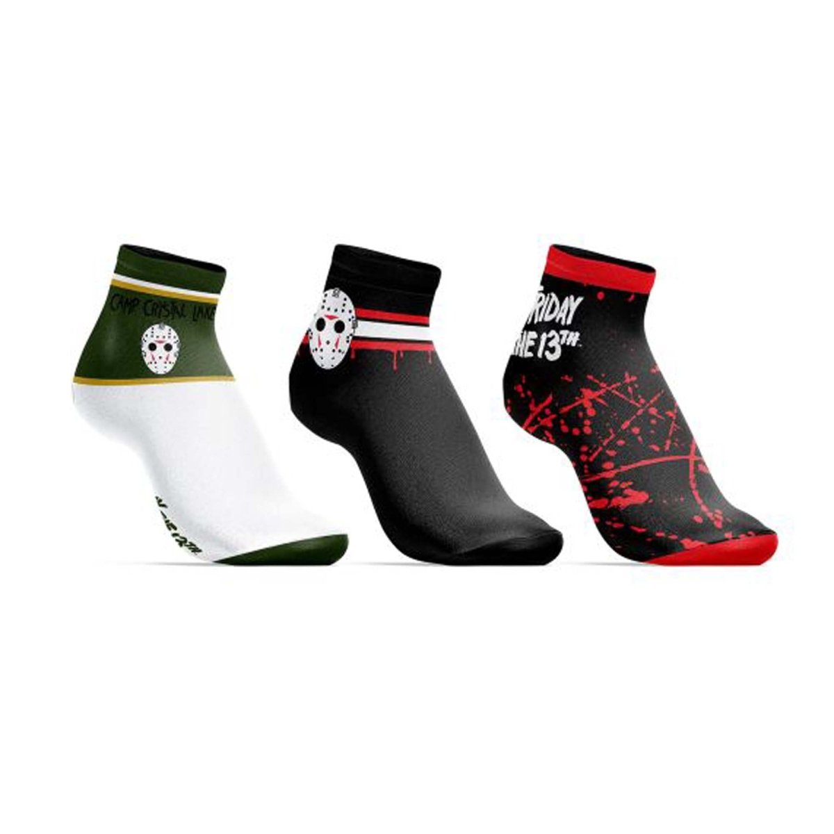 Friday the 13th Jason Quarter Socks for Adult, 3 Pairs | Party Expert