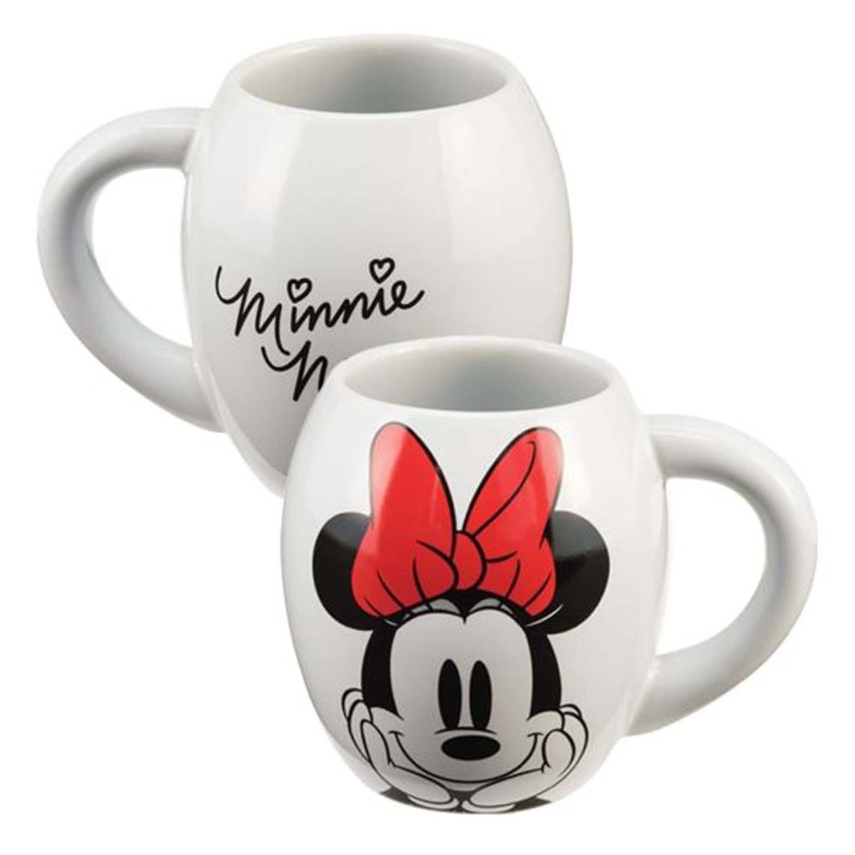 Minnie Mouse White Ceramic Oval Mug, Disney, 18 Oz | Party Expert
