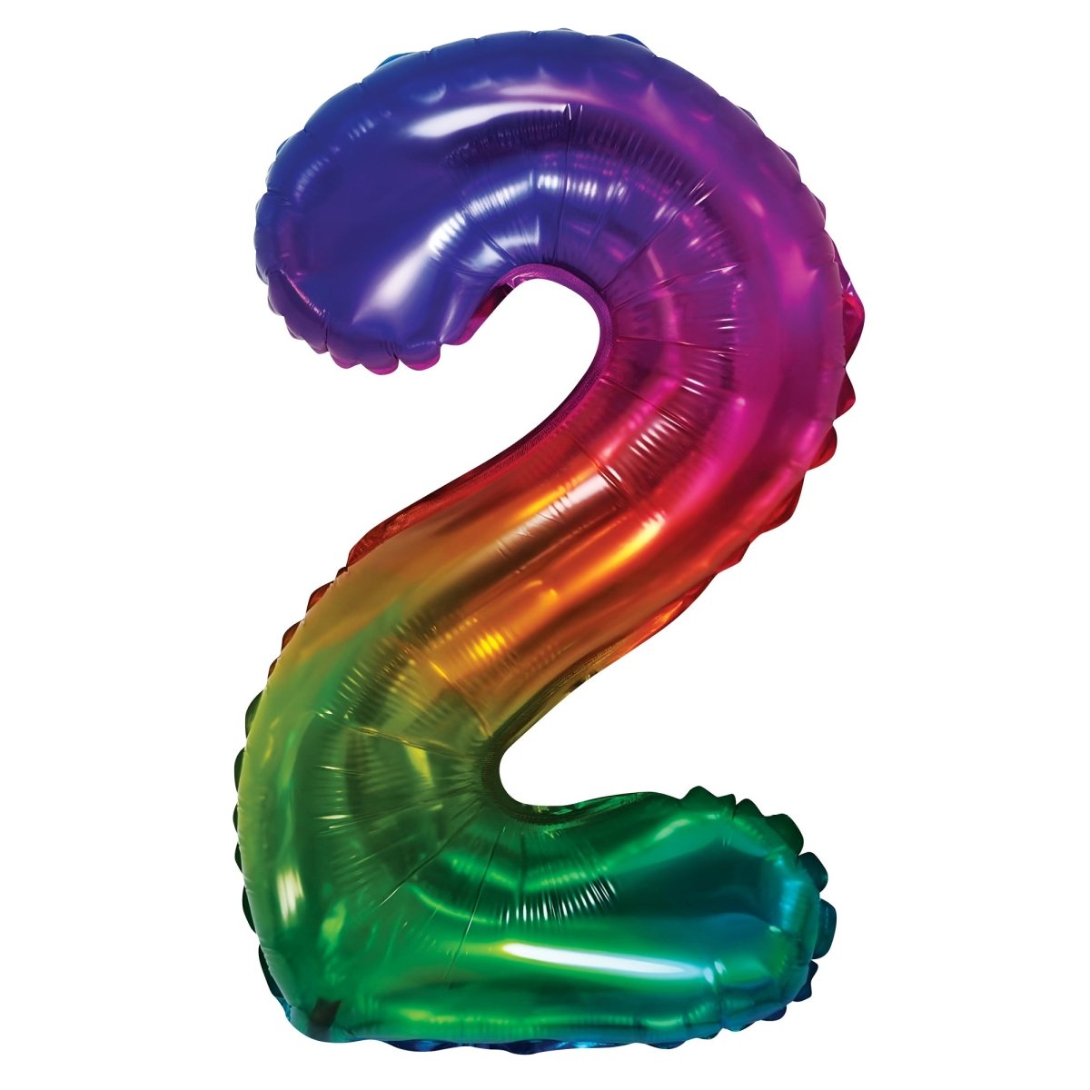 Jelly Ombre Rainbow Number 2 Foil Balloon, 16 Inches | Party Expert