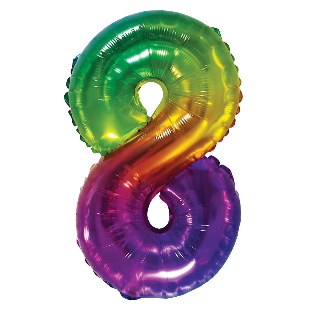 Jelly Ombre Rainbow Number 8 Foil Balloon, 16 Inches | Party Expert