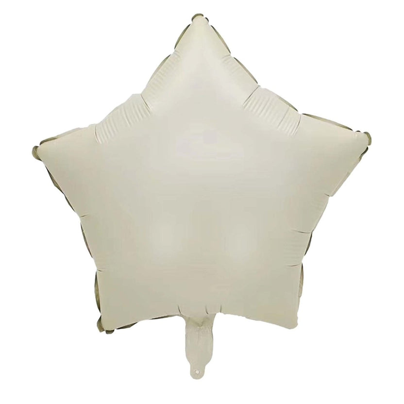 Matte Cream White Star Shaped Foil Balloon, 18 Inches | Party Expert