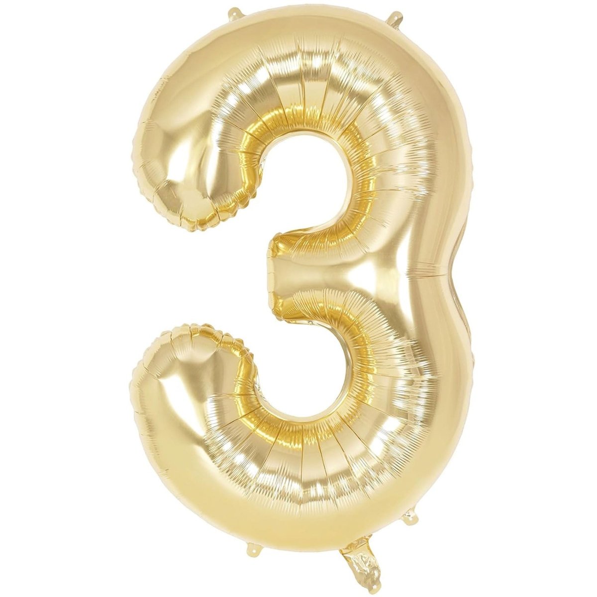 White Gold Number 3 Foil Balloon, 40 Inches, 1 Count | Party Expert