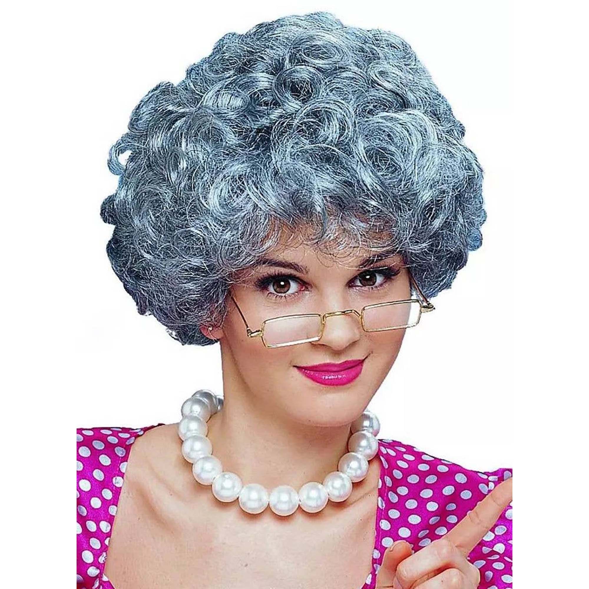 Granny Deluxe Grey Wig for Adults | Party Expert