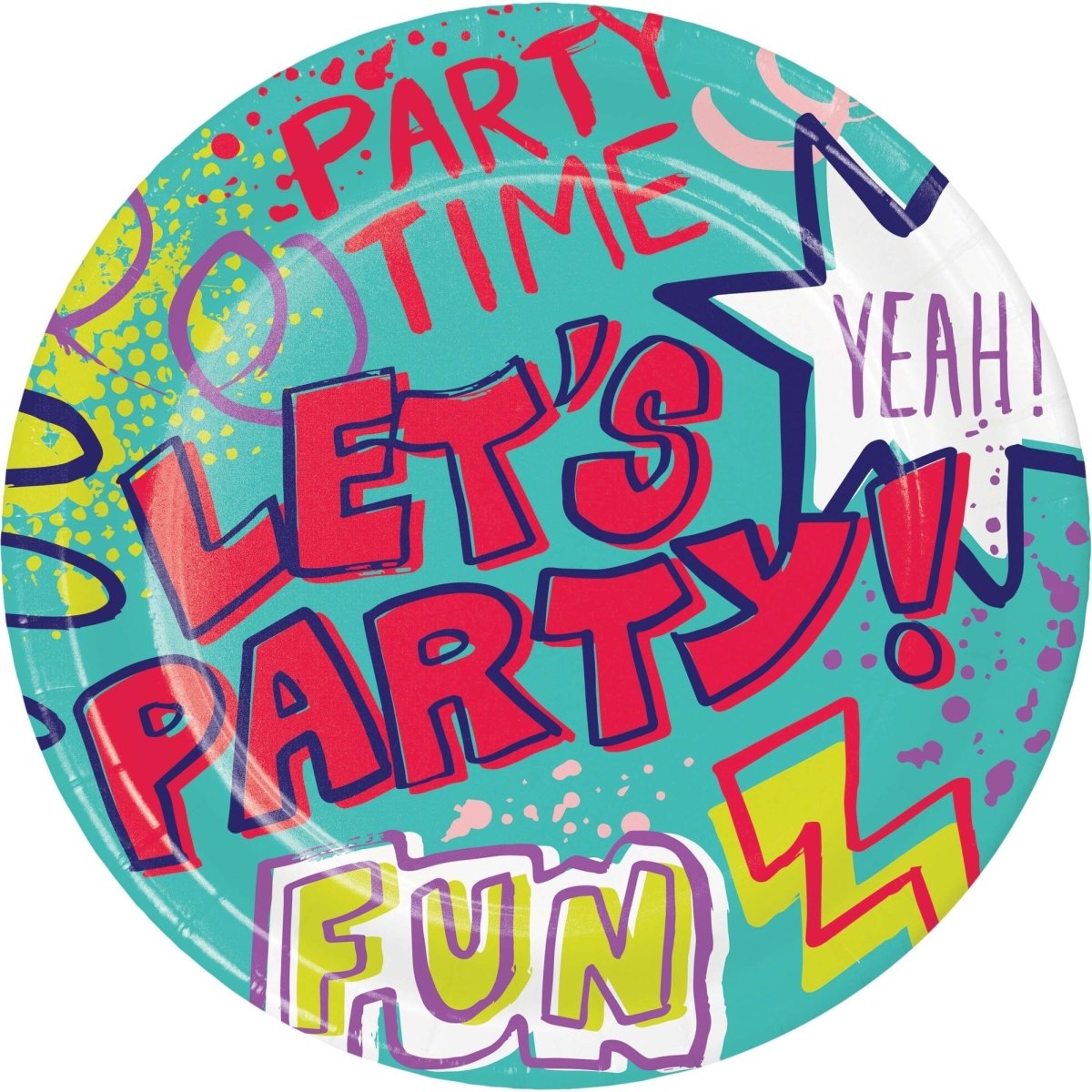 Graffiti Party Birthday Small Round Paper Plates | Party Expert