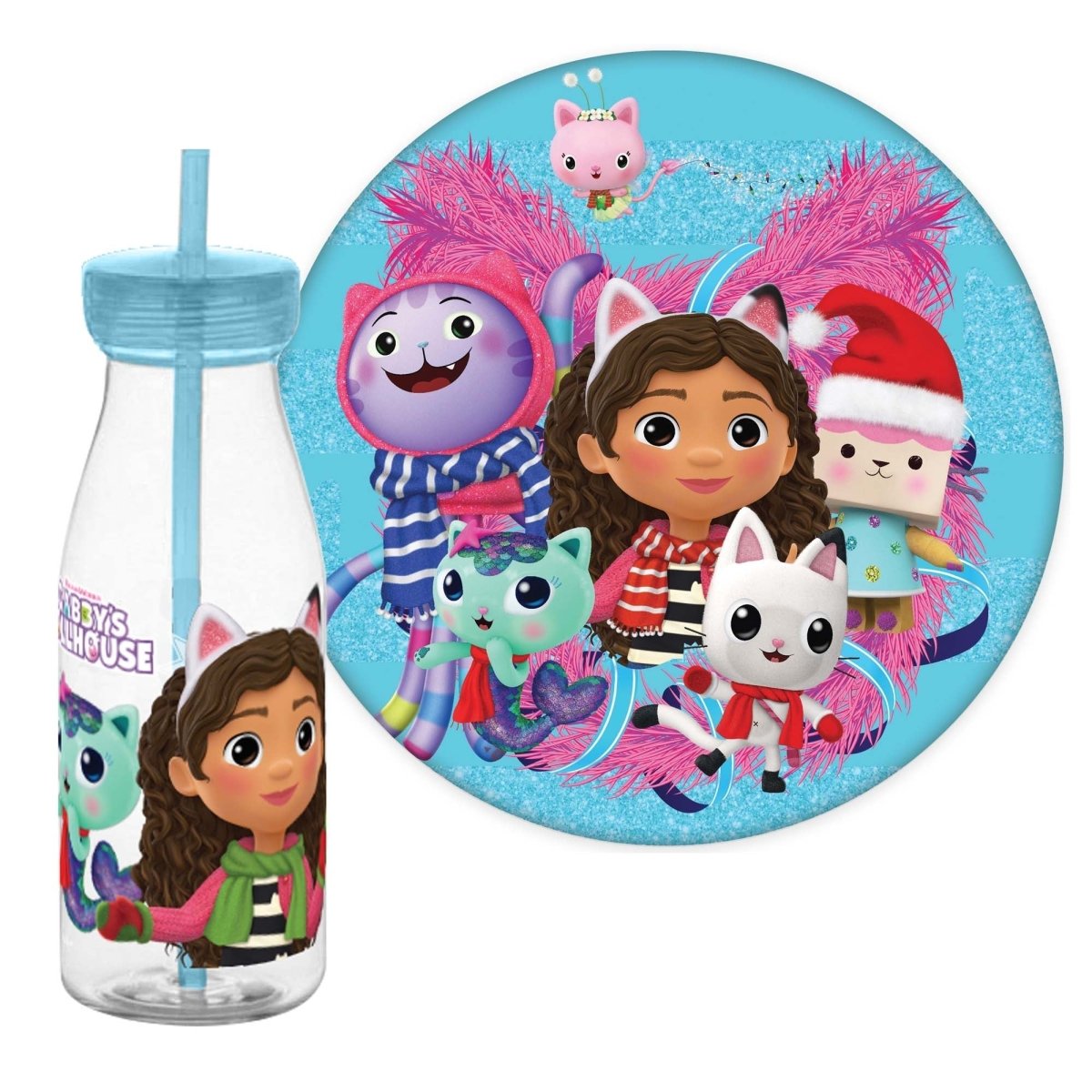 Assiette et bouteille de Noël Gabby et la maison magique | Party Expert