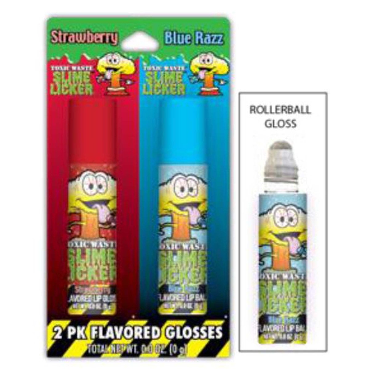 Toxic Waste Slime Licker Rollerball Lip Gloss, 2 Count | Party Expert
