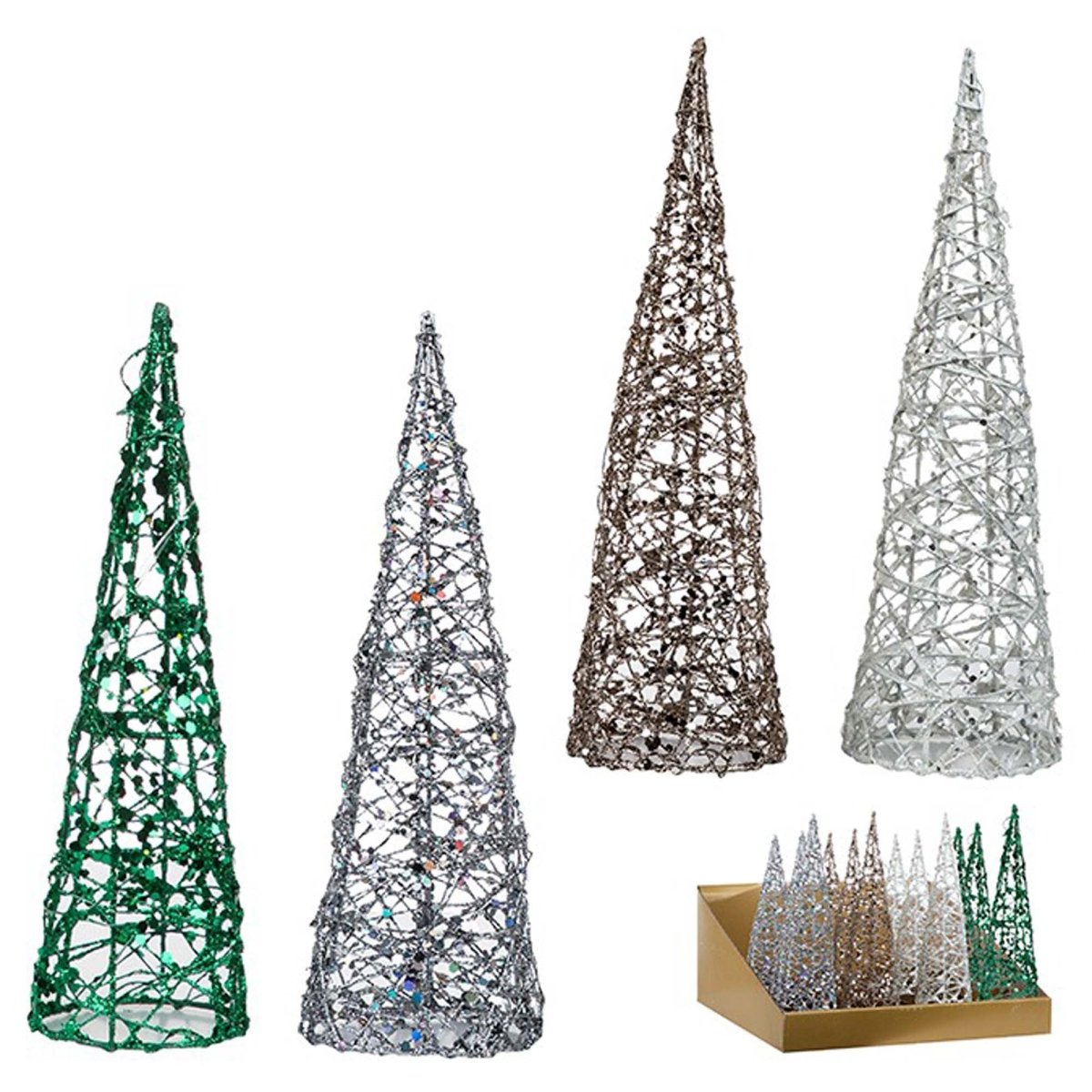 Glitter Christmas Tree, 10 Inches, Assortment, 1 Count | Party Expert