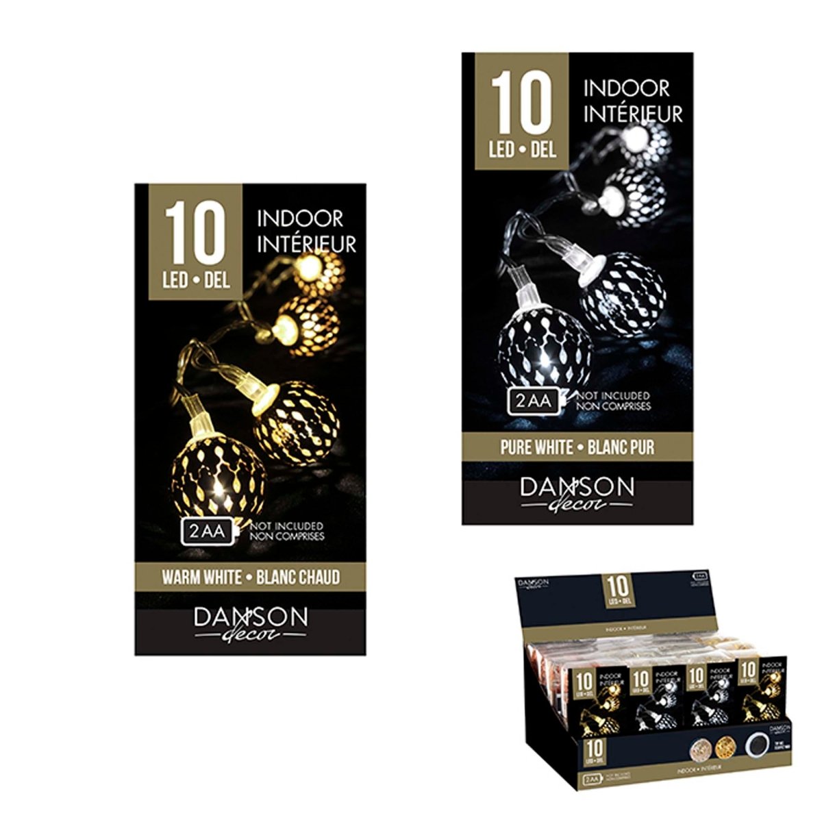 Metal Ball LED String Lights, Assortment, 1 Count | Party Expert