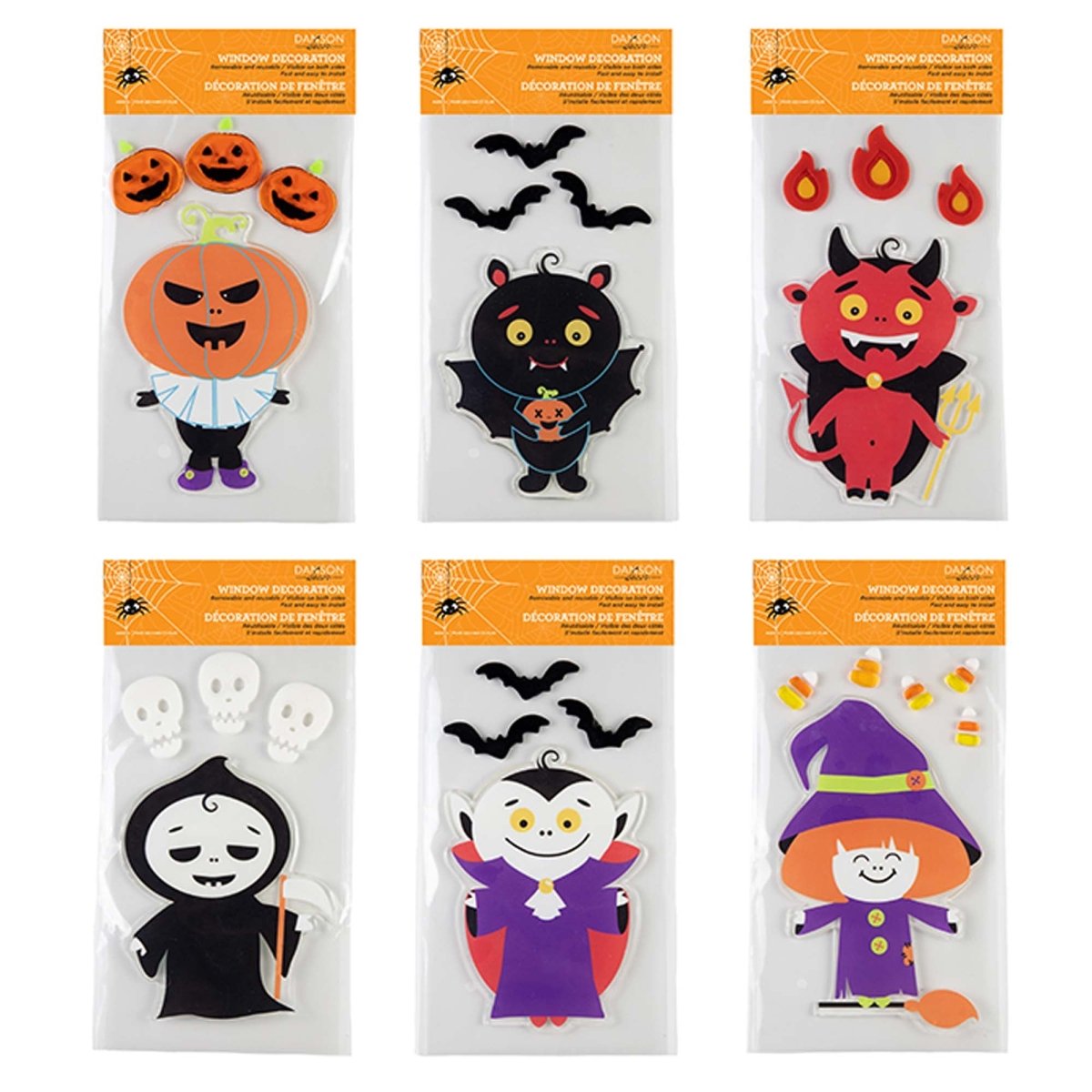 Halloween Jelly Window Decoration, Assortment, 1 Count | Party Expert