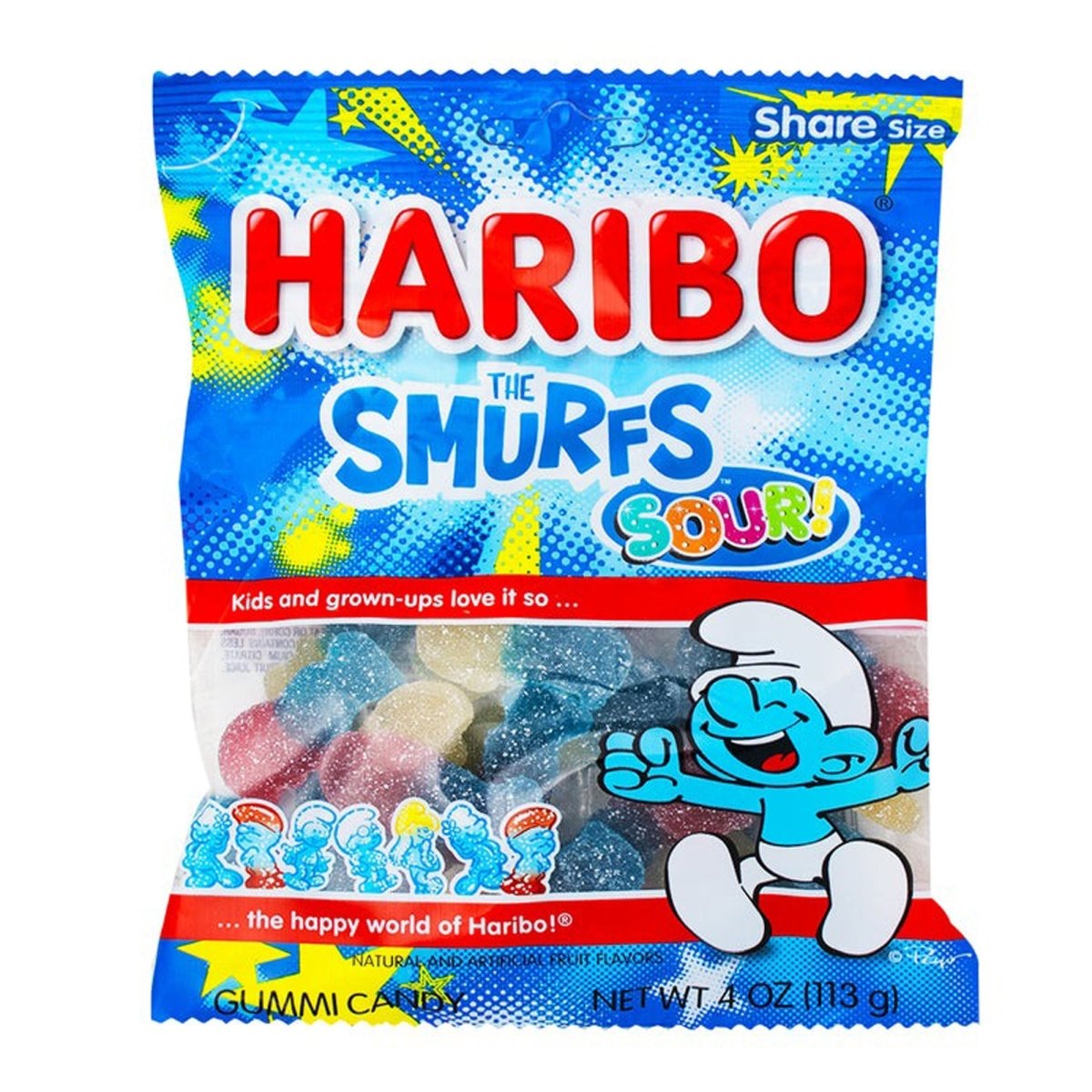 Haribo Sour Smurf Candies, 113g, 1 Count | Party Expert