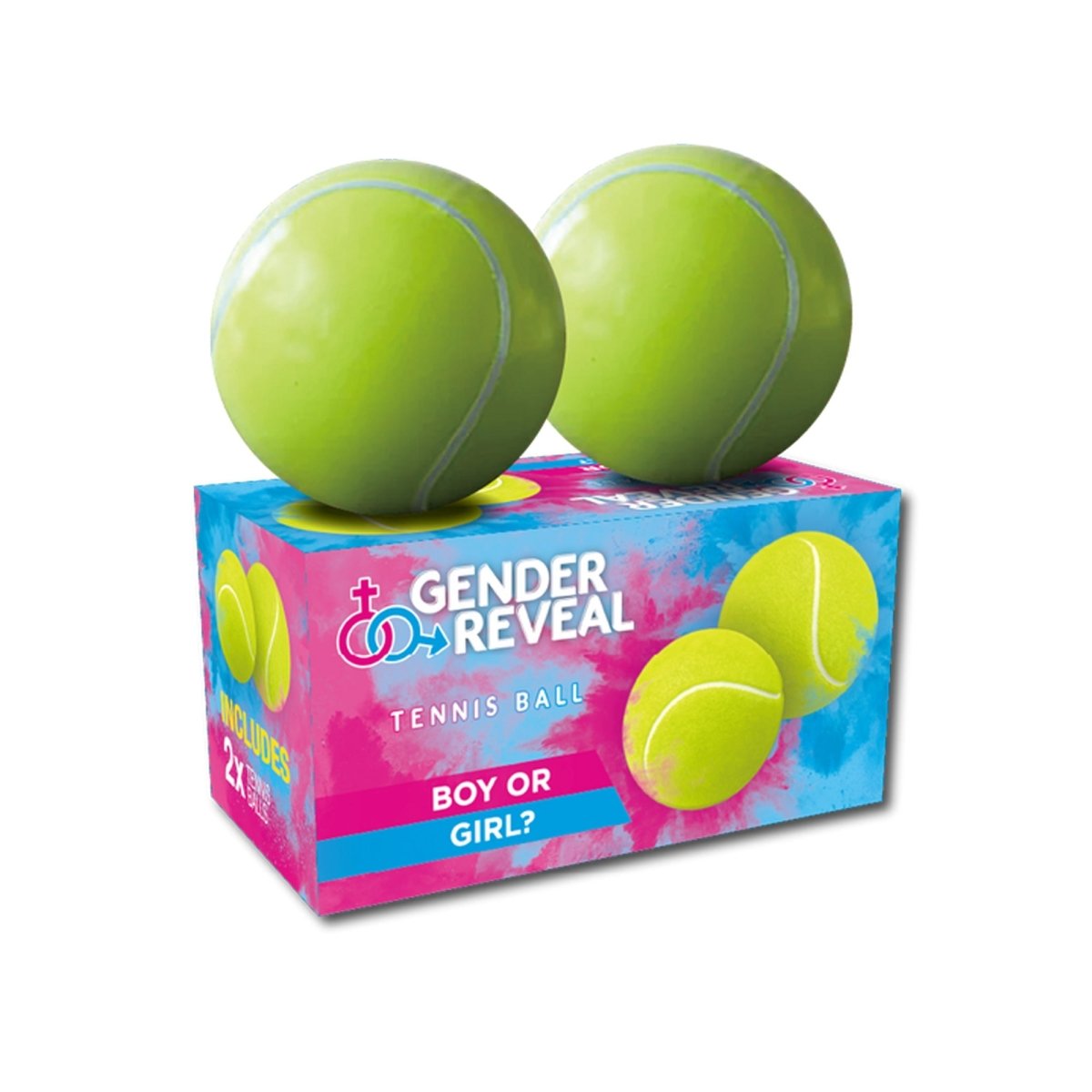 Gender Reveal Blue Powder Tennis Ball, 2 Count | Party Expert