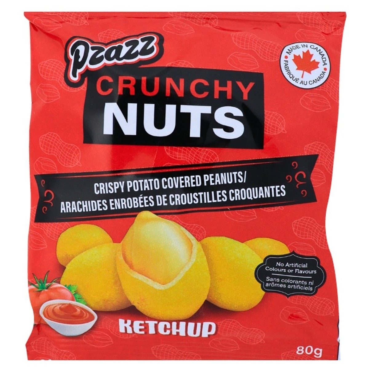 Pzazz Crunchy Nuts, Ketchup, 80 g, 1 Count | Party Expert
