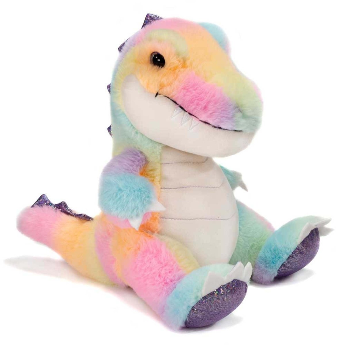 Pastel Rainbow T-Rex Plush, 10 Inches | Party Expert