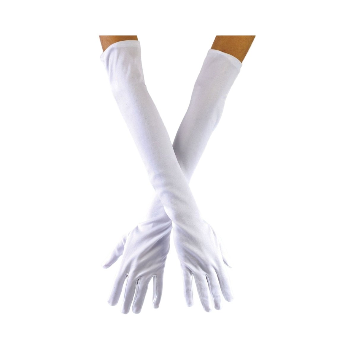 White Opera Gloves for Adults, 20.5 Inches | Party Expert