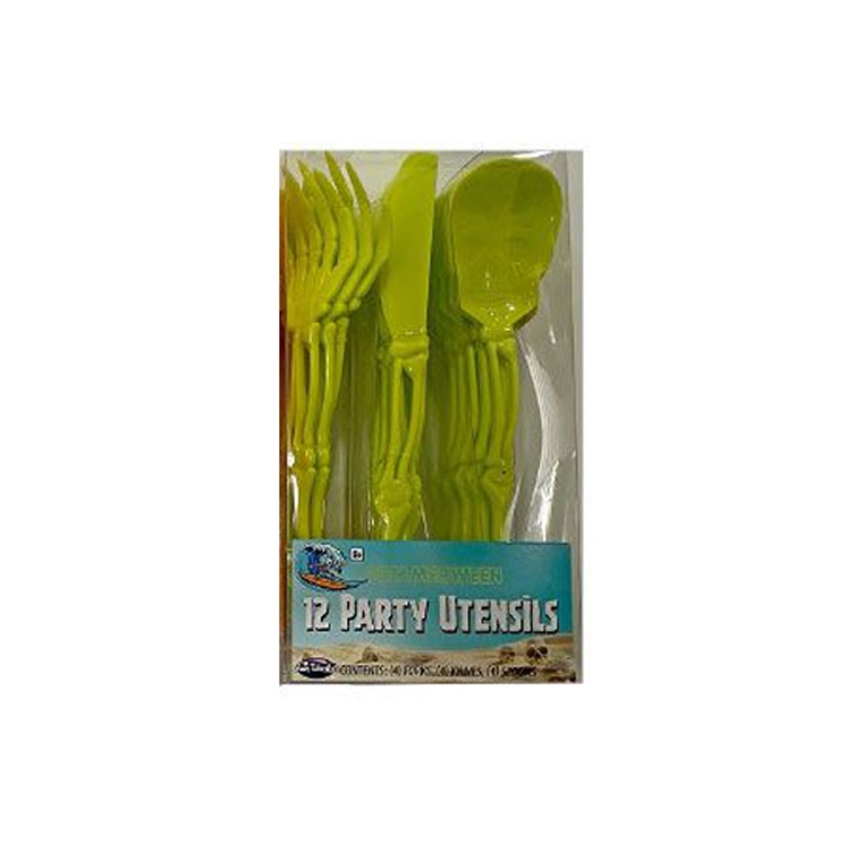 Summerween Green Funny Bones Utensils | Party Expert