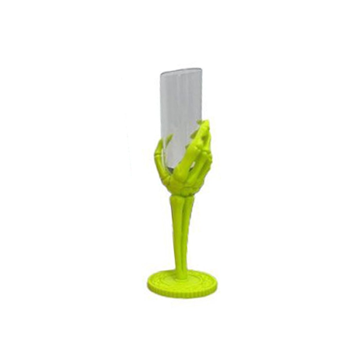 Summerween Green Skeleton Hand Plastic Flute Glass | Party Expert