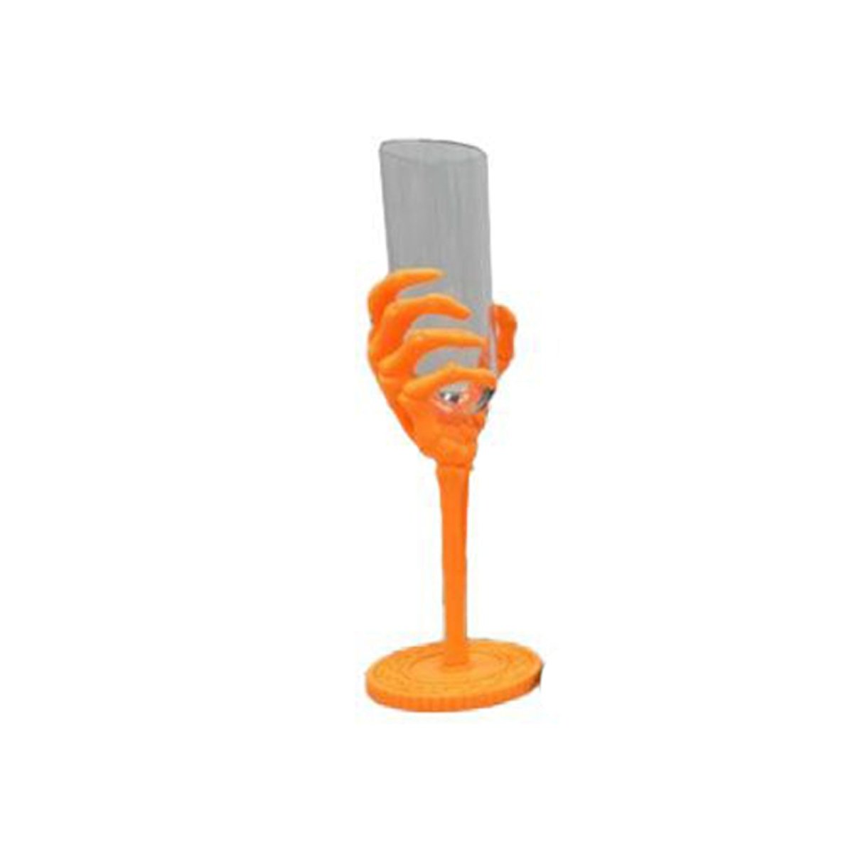 Summerween Orange Skeleton Hand Plastic Flute Glass | Party Expert