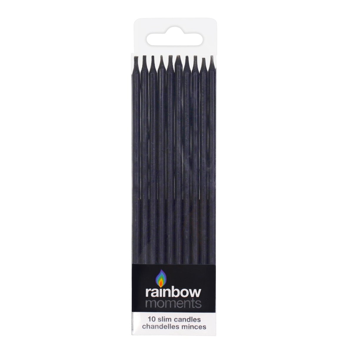 Black Slim Cake Candles, 5.9 Inches | Party Expert